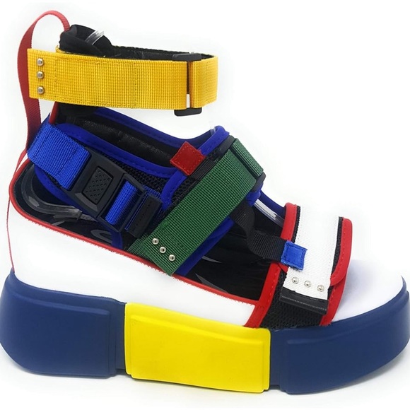 Shoes | Multi Color Platform Sandals | Poshmark